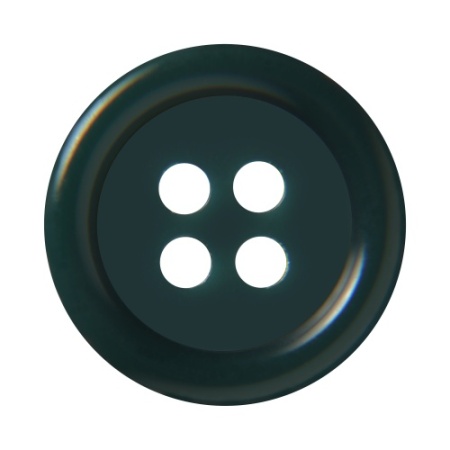 15mm Dark Green Buttons Round 4 Holes 24 Ligne - Gents Shop