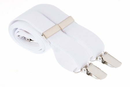 Y Clip Braces White | White Suit Braces - Gents Shop
