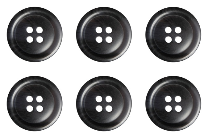 Pack of 6 Grey Mock Horn Buttons 20mm 32 Ligne - Gents Shop