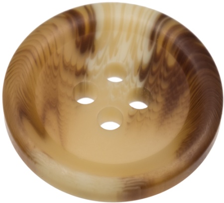 6 Light Brown Mock Horn Buttons 18mm 28 Ligne - Gents Shop