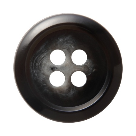 Pack of 6 Black 15mm Flat Variegated Eco Buttons - Gents Shop