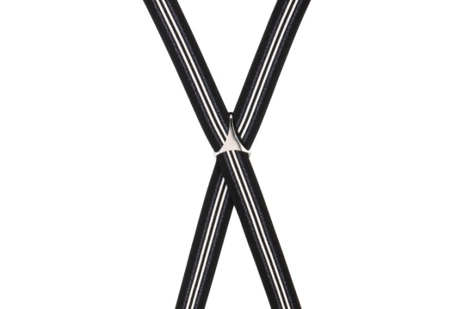 Black and Grey Striped Trouser Braces - Gents Shop