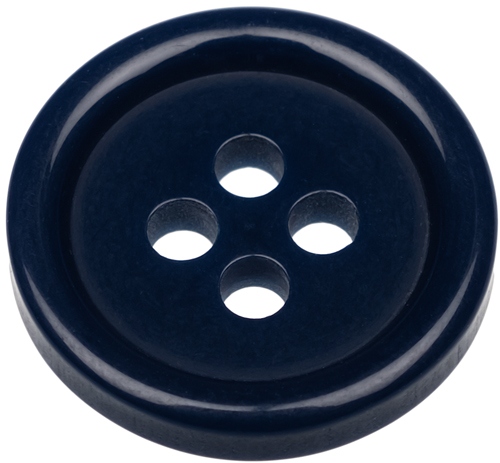 15mm Flat Navy Blue Buttons Round 4 Holes 24 Ligne - Gents Shop
