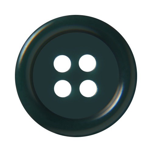 15mm Dark Green Buttons Round 4 Holes 24 Ligne - Gents Shop