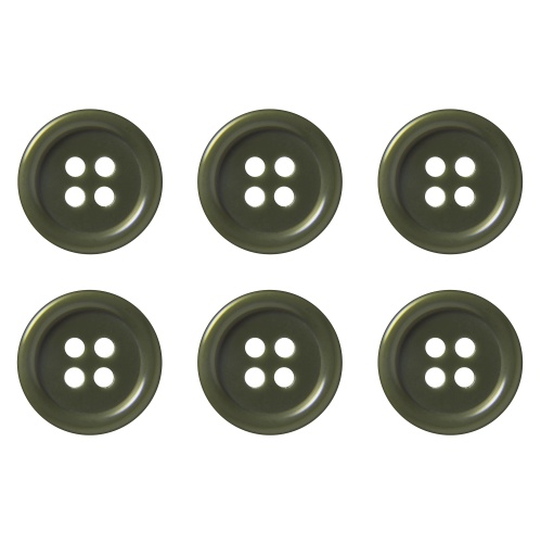 15mm Olive Green Buttons Round 4 Holes 24 Ligne - Gents Shop
