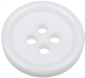 15mm Flat White Buttons Round 4 Holes 24 Ligne - Gents Shop