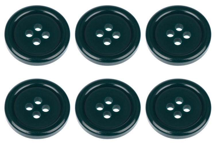 18mm Flat Green Buttons Round 4 Holes 28 Ligne - Gents Shop
