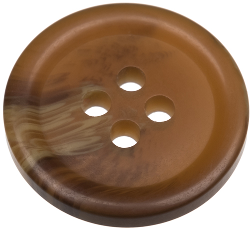 6 Dark Brown Mock Horn Buttons 15mm 24 Ligne - Gents Shop
