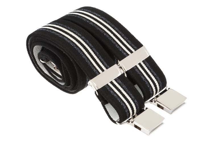 Black and Grey Striped Trouser Braces - Gents Shop