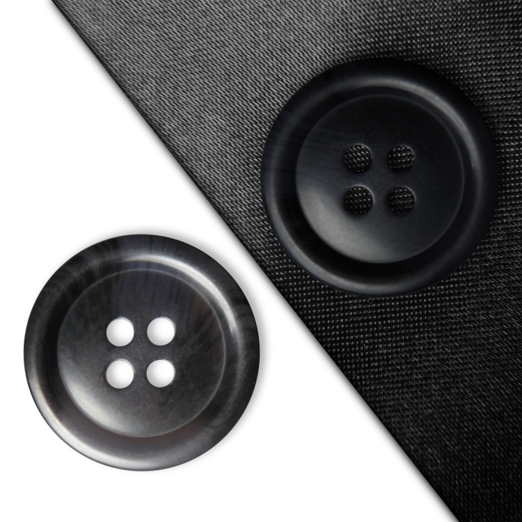 Pack of 6 Black Mock Horn Buttons 20mm 32 Ligne - Gents Shop