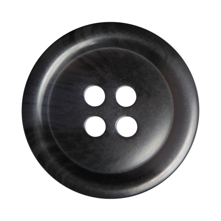 Pack of 6 Black Mock Horn Buttons 20mm 32 Ligne - Gents Shop