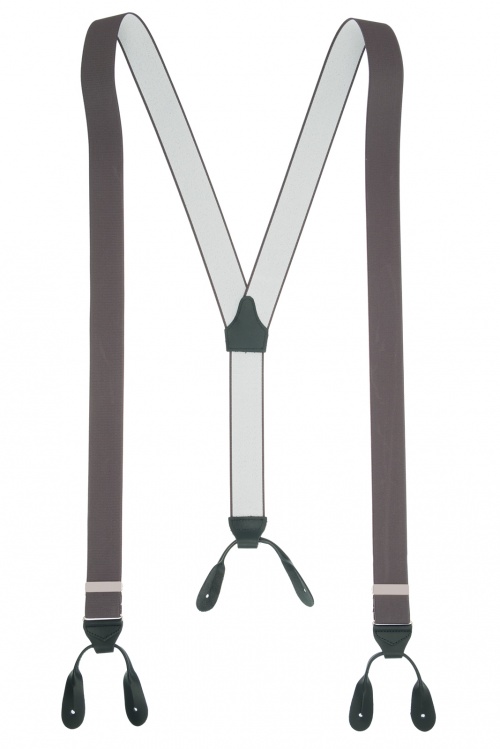 Dark Grey Button on Trouser Braces - Gents Shop