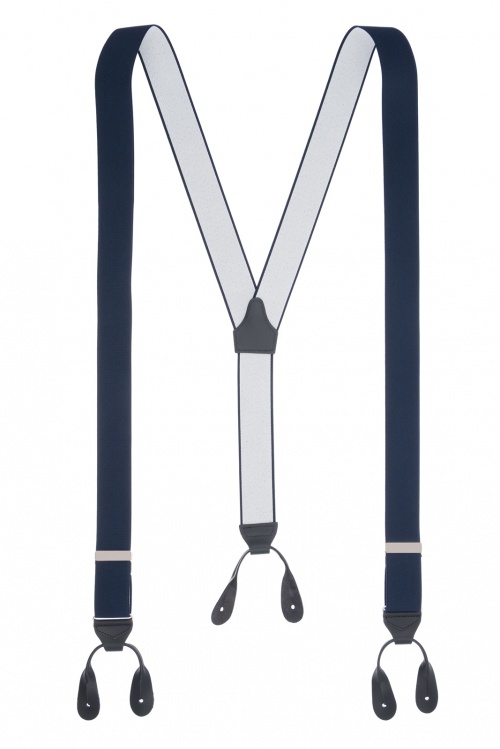 Midnight Blue Button on Trouser Braces - Gents Shop
