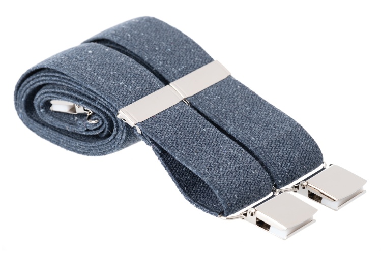 Denim Blue Trouser Braces 4 Strong Clips - Gents Shop