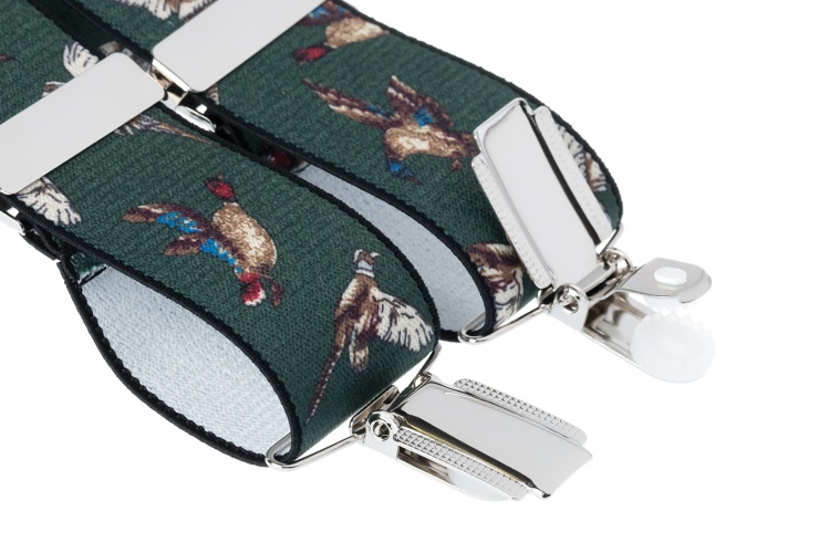 Green Braces with Flying Ducks and Pheasants to 2XL - Gents Shop