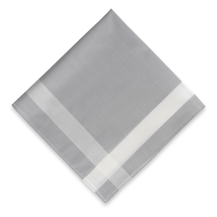 3 Large Pastel Coloured Cotton Handkerchiefs with White Stripe - Gents Shop