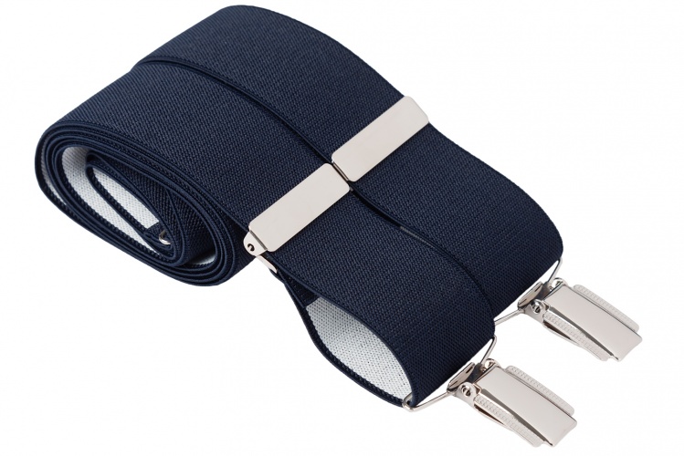 Midnight Blue Trouser Braces 4 Clips UK Made - Gents Shop