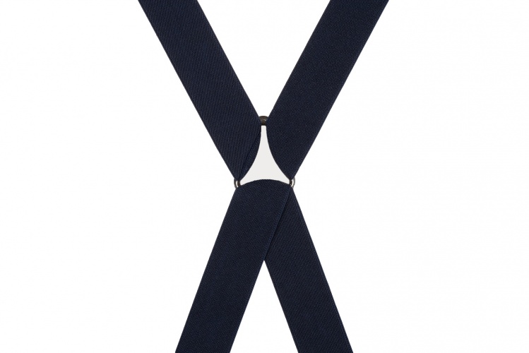 Midnight Blue Trouser Braces 4 Clips UK Made - Gents Shop