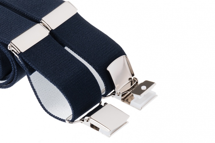 Midnight Blue Trouser Braces 4 Heavy Duty Clips - Gents Shop