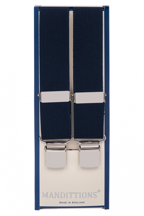 Midnight Blue Trouser Braces 4 Heavy Duty Clips - Gents Shop