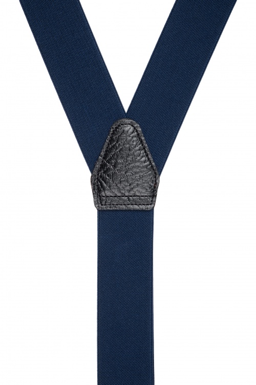 Navy Blue Button Braces for Trousers - Gents Shop