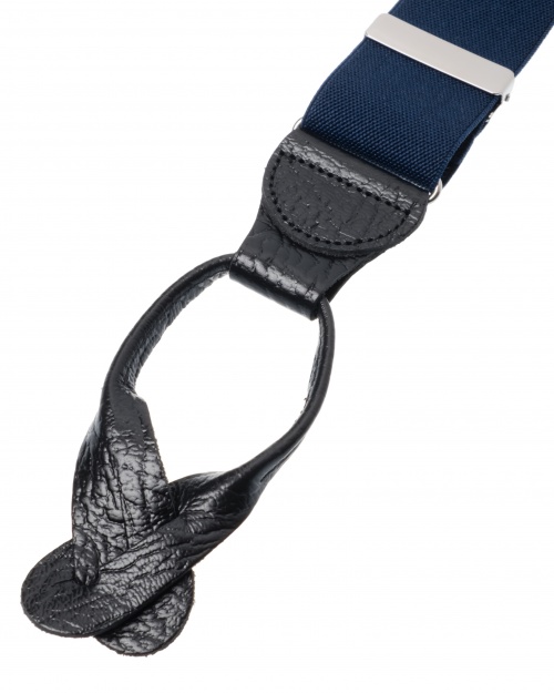 Navy Blue Button Braces for Trousers - Gents Shop