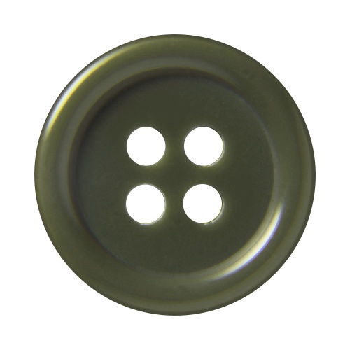 15mm Olive Green Buttons Round 4 Holes 24 Ligne - Gents Shop