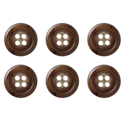 Pack of 6 Brown 15mm Flat Variegated Eco Buttons - Gents Shop