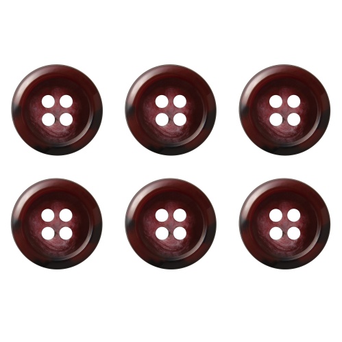 Pack of 6 Burgundy 15mm Flat Variegated Eco Buttons - Gents Shop