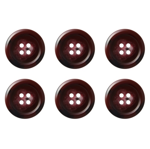 Pack of 6 Burgundy 20mm Flat Variegated Buttons - Gents Shop