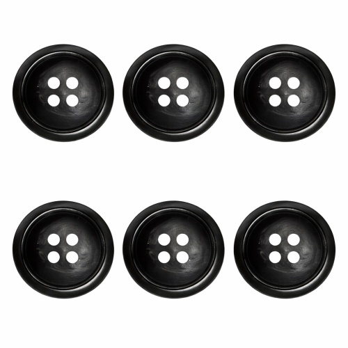 Pack of 6 Grey 23mm Flat Variegated Eco Buttons - Gents Shop