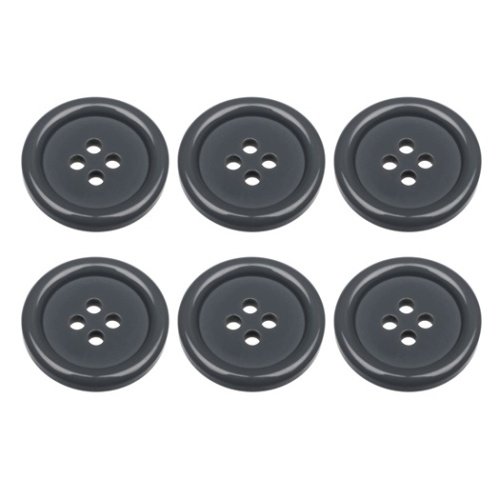 Pack of 6 20mm Grey Buttons 4 Holes 32 Ligne - Gents Shop
