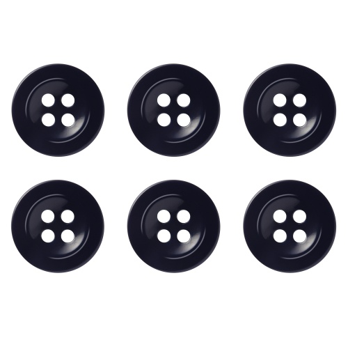 Pack of 6 Dark Blue 15mm Eco Buttons - Gents Shop