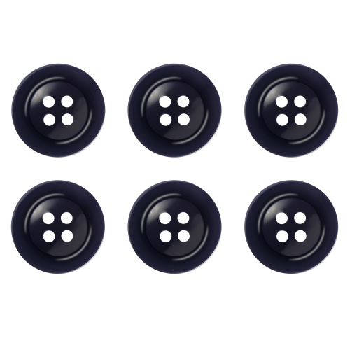 Pack of 6 Dark Blue 19mm Eco Buttons - Gents Shop