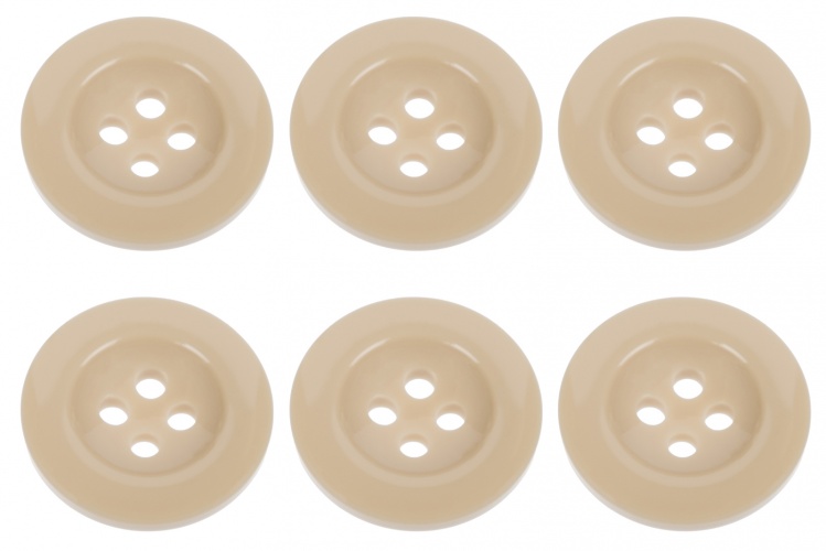 Pack of 6 Light Beige Trouser Brace Buttons