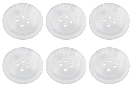 Pack of 6 White Mock Horn Buttons 20mm 32 Ligne - Gents Shop