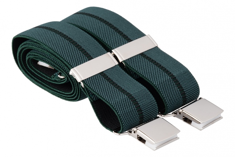 Peacock Green Trouser Braces 4 Strong Clips - Gents Shop