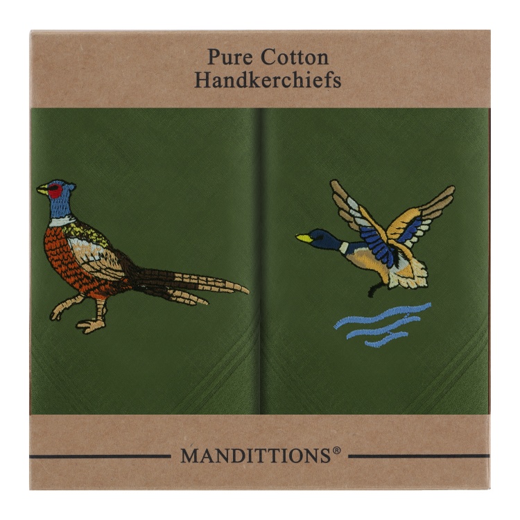 Pheasant and Flying Duck Handkerchiefs - Gents Shop