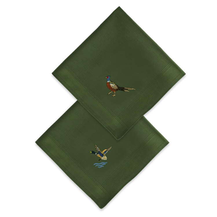 Pheasant and Flying Duck Handkerchiefs - Gents Shop