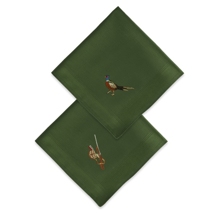 Pheasant and Gun Handkerchiefs - Gents Shop