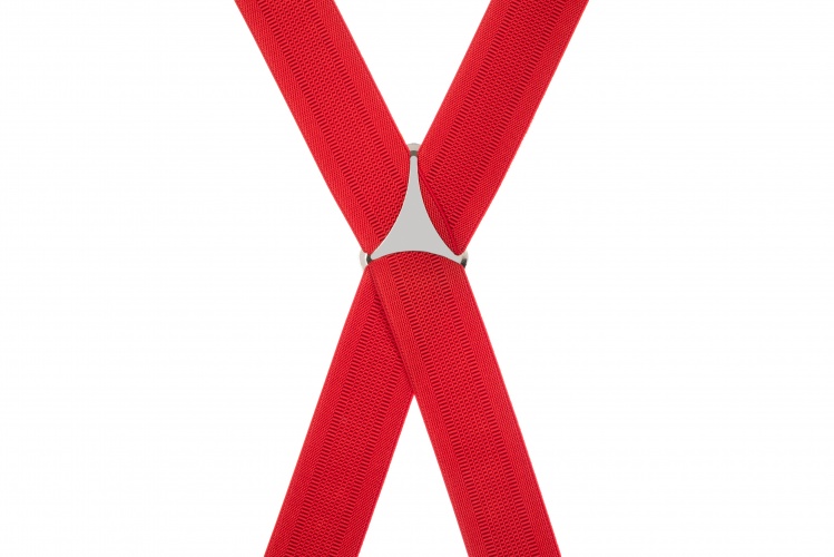 Plain Red Braces for Trousers - Gents Shop