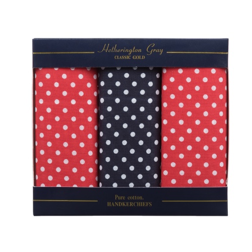 Red and Navy Blue Extra Large Spotted Handkerchiefs - Gents Shop