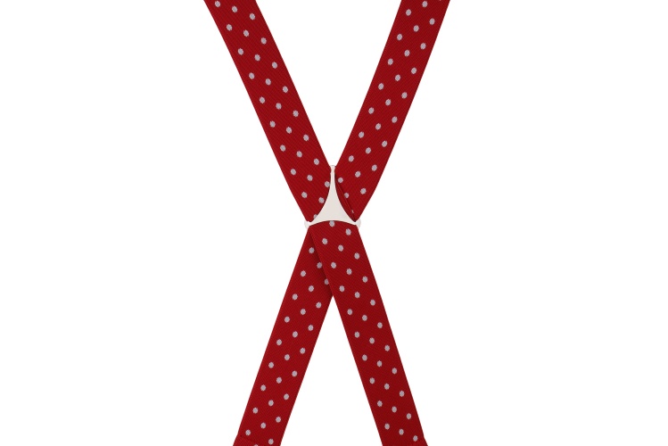 Red Trouser Braces With White Polka Dots - Gents Shop