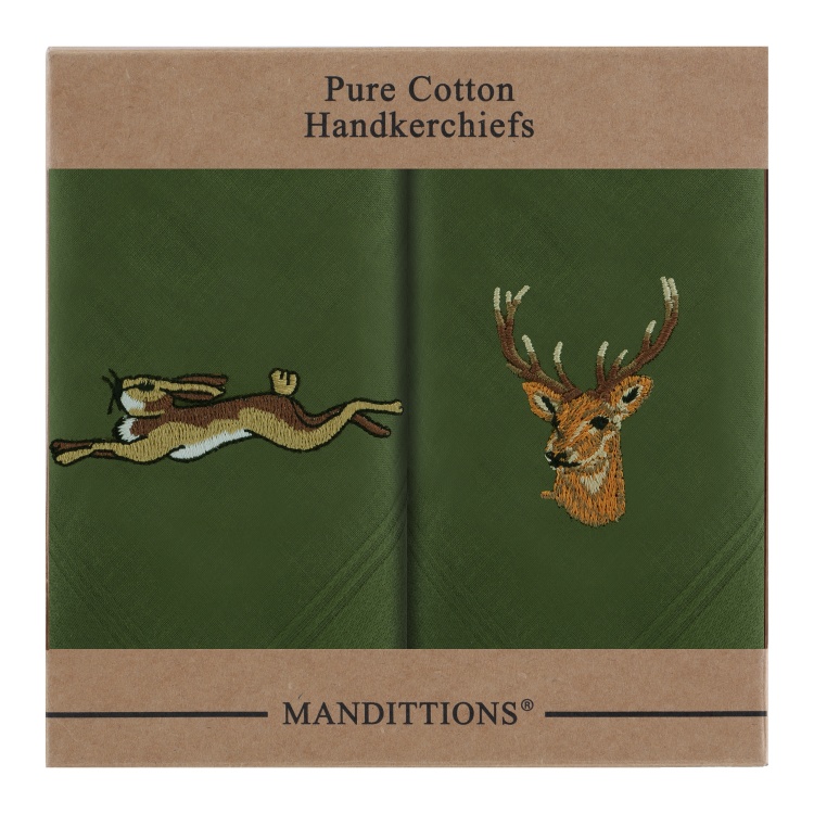 Stag and Hare Handkerchiefs - Gents Shop