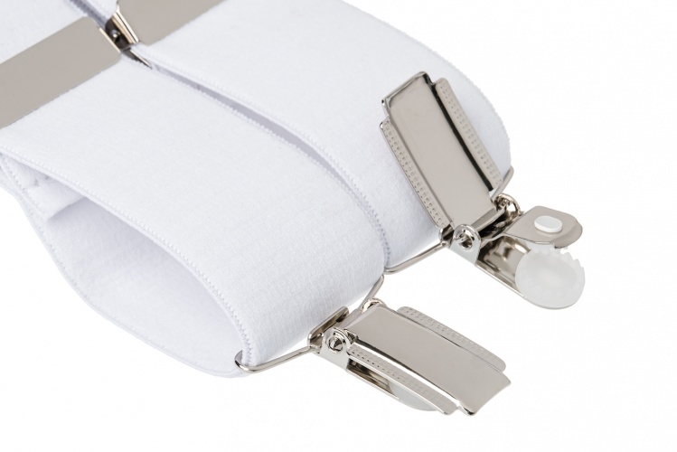 White Trouser Braces with 38mm Wide Elastic - Gents Shop