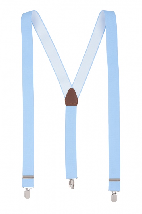 Y Clip Braces Light Blue | Light Blue Suit Braces - Gents Shop
