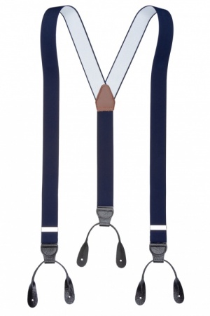 Deep Midnight Blue Trouser Braces | Dark Blue Braces - Gents Shop