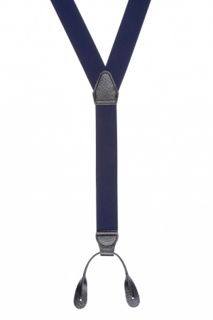 Deep Midnight Blue Trouser Braces | Dark Blue Braces - Gents Shop