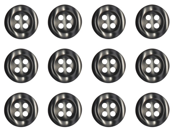 Pack of 12 Smoke Grey 18L 11mm Shirt Buttons - Gents Shop