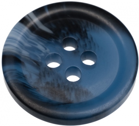 Pack of 6 Blue Mock Horn Buttons 18mm 28 Ligne - Gents Shop